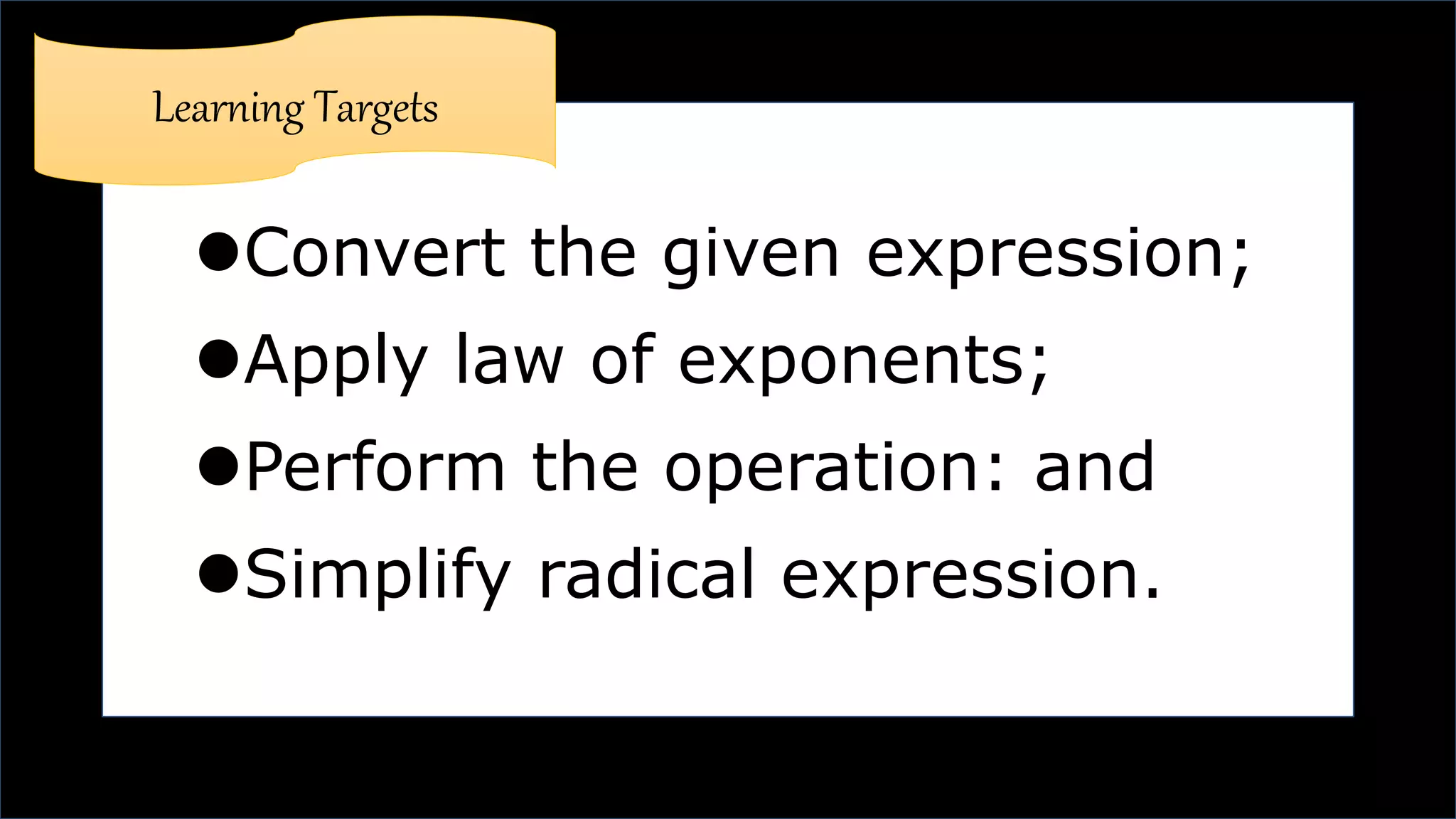 Lesson 1 addition and subtraction of radicals | PPTX
