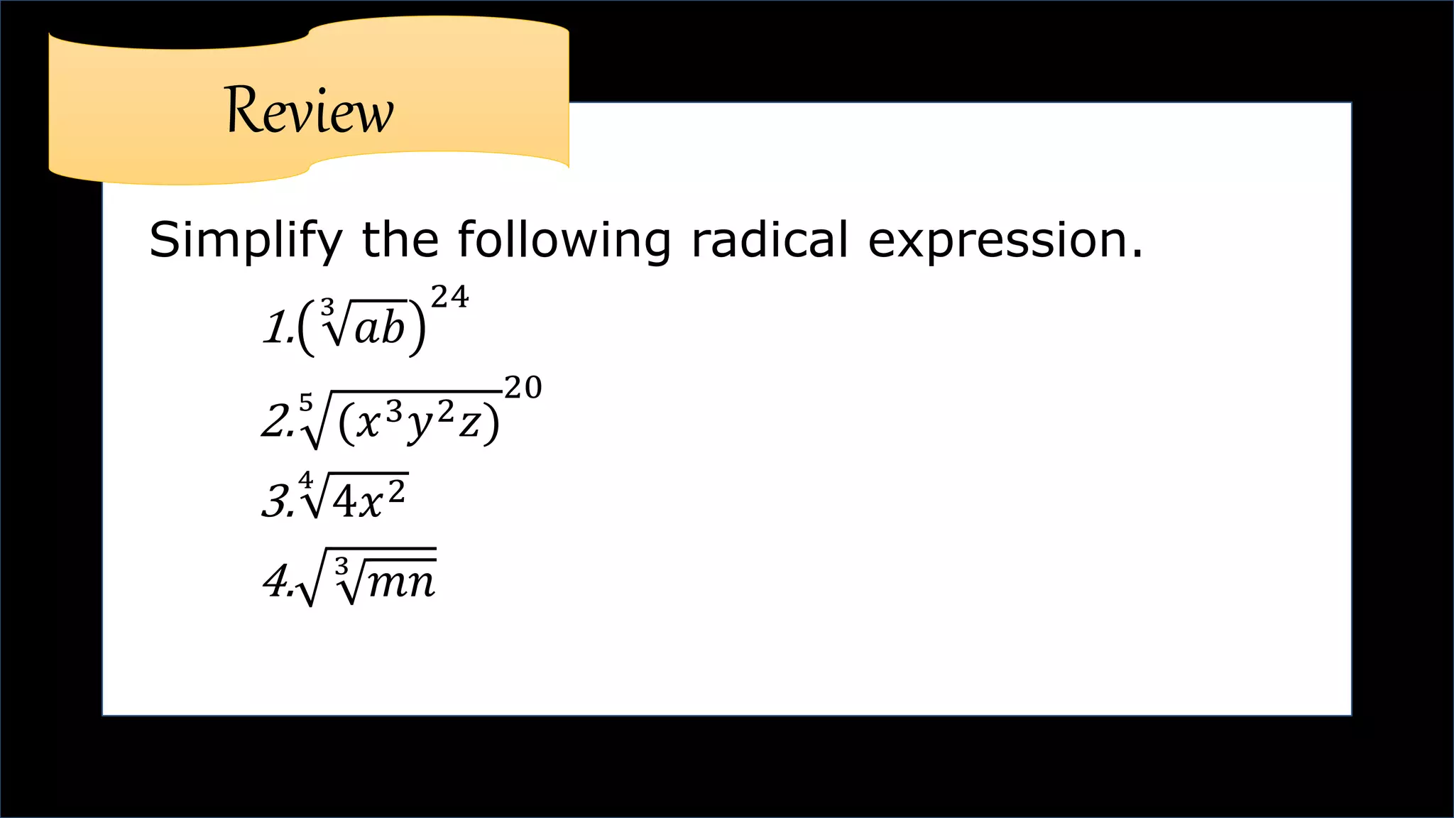 Lesson 1 addition and subtraction of radicals | PPTX