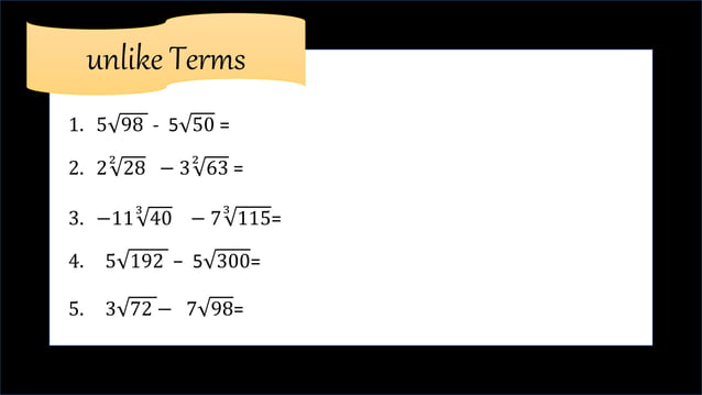 Lesson 1 addition and subtraction of radicals | PPTX