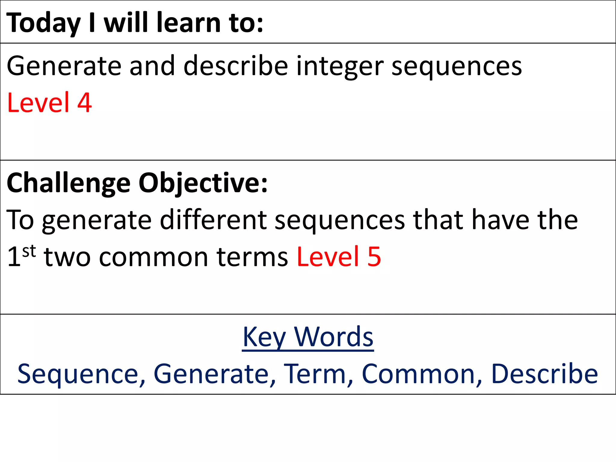 Lesson 1 algebra 1 number sequences basic | PPTX