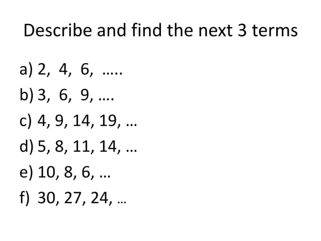 Lesson 1 algebra 1 number sequences basic | PPT