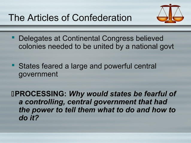 Guided Notes Lesson 1: Articles of Confederation | PPT