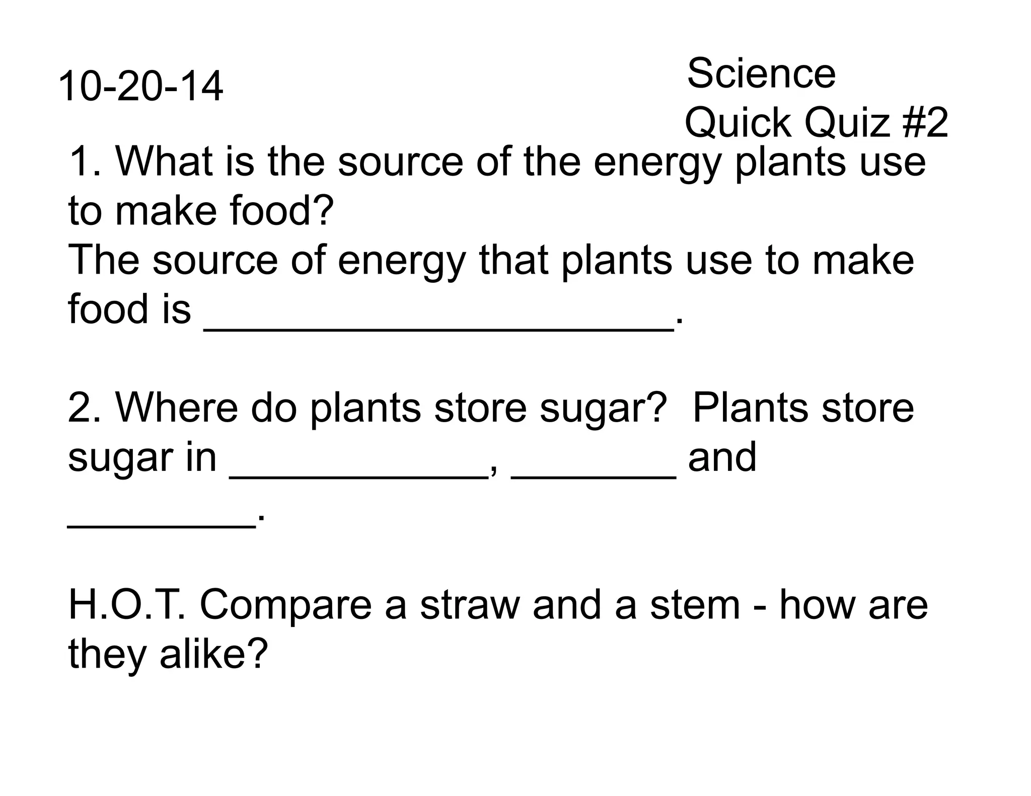 What Do Roots, Stems and Leaves Do? | PPT
