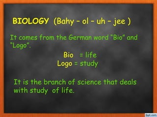 Lesson 1 biology 1 | PPTX | Biological Sciences | Science