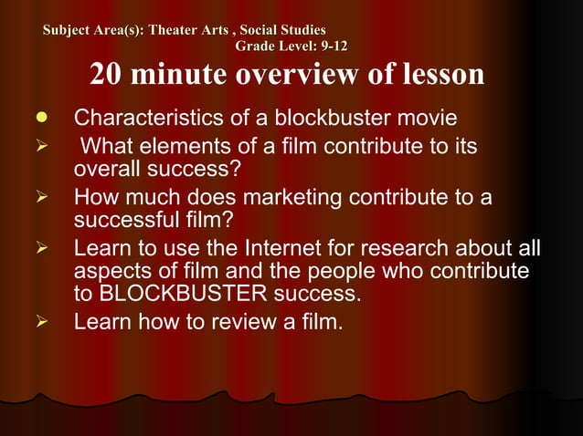 Lesson1 Blockbuster | PPT