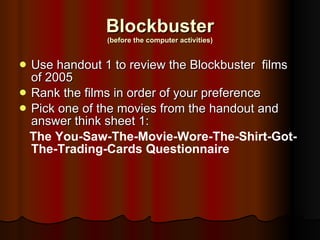 Lesson1 Blockbuster | PPT