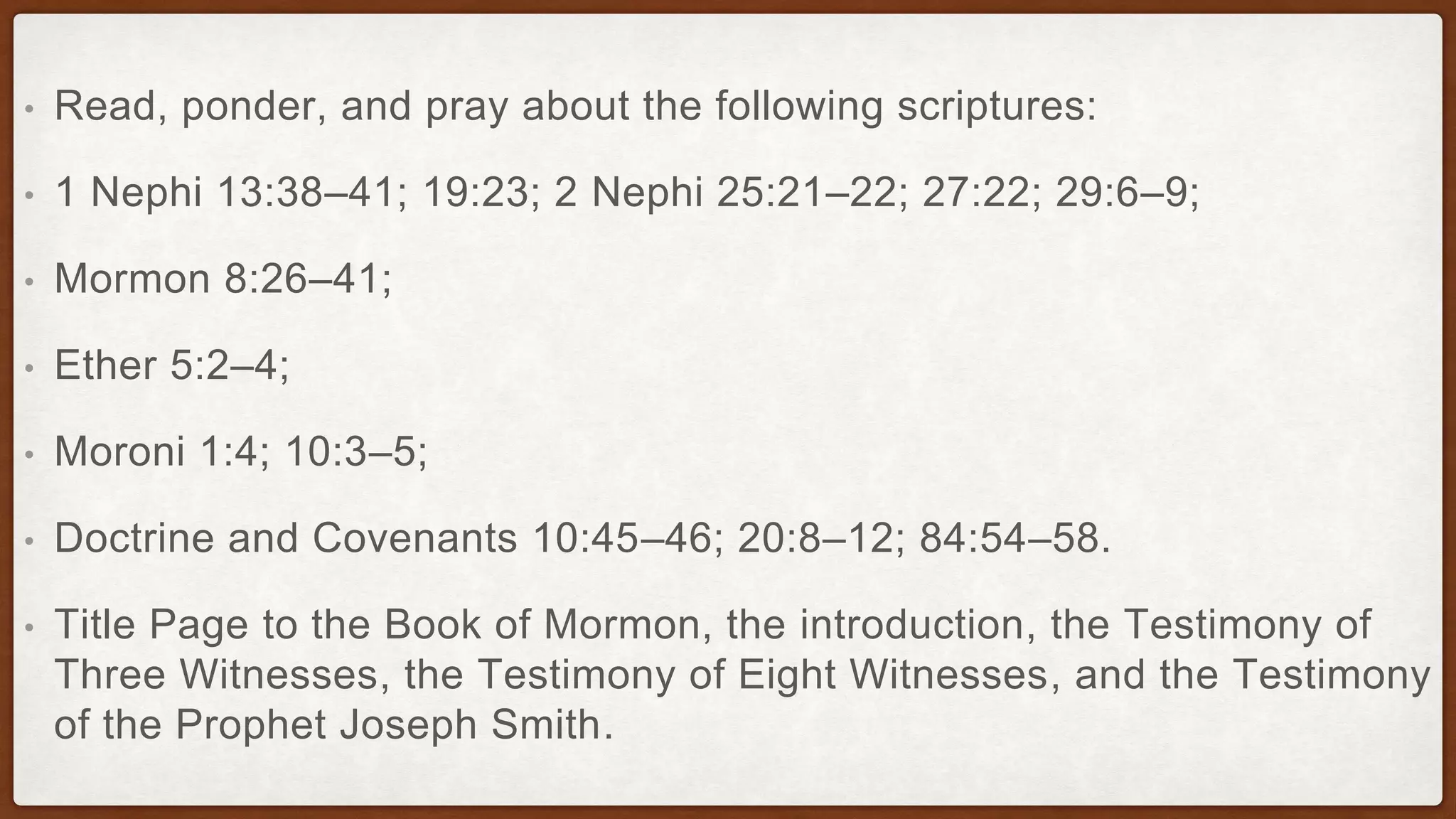 Lesson 1 book of mormon keystone of religion | PPT