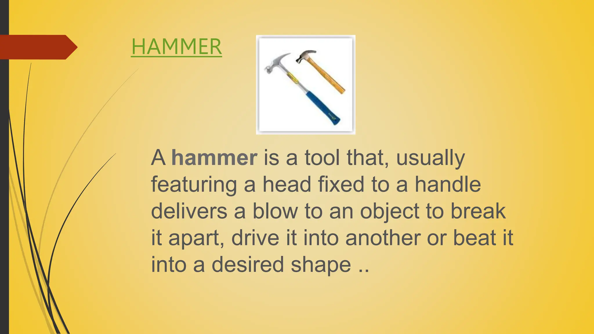 Lesson 1 inCarpentry tools and equipment. | PPT
