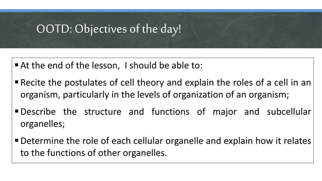 General Biology 1 - Lesson 1: Cell (structure,function, and theory ...