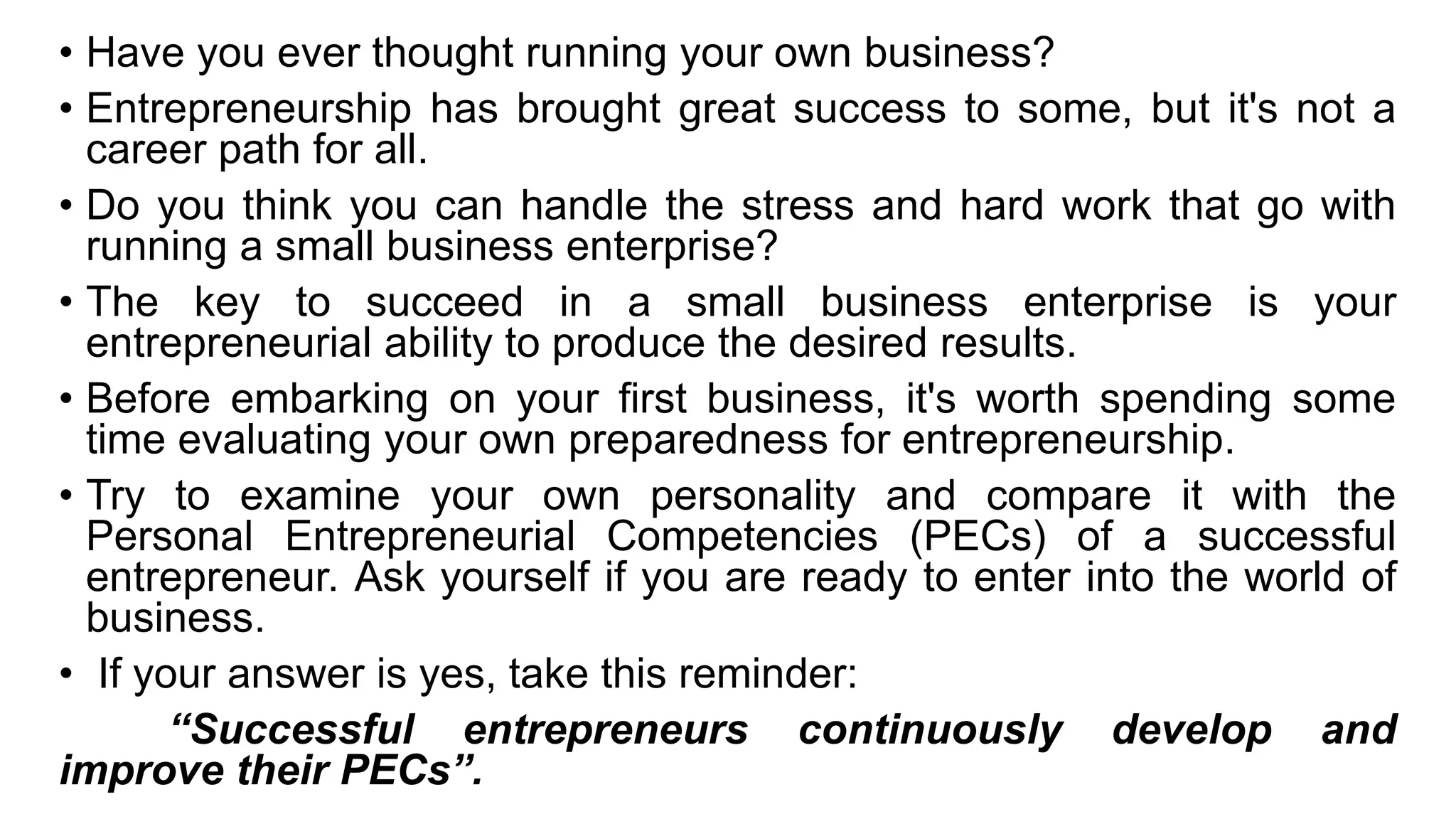 Lesson 1 Personal Entrepreneurial Characteristics | PPTX