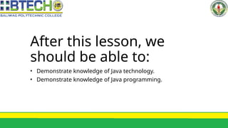 Lesson 1 Computer Program (INTRO TO JAVA) | PPT
