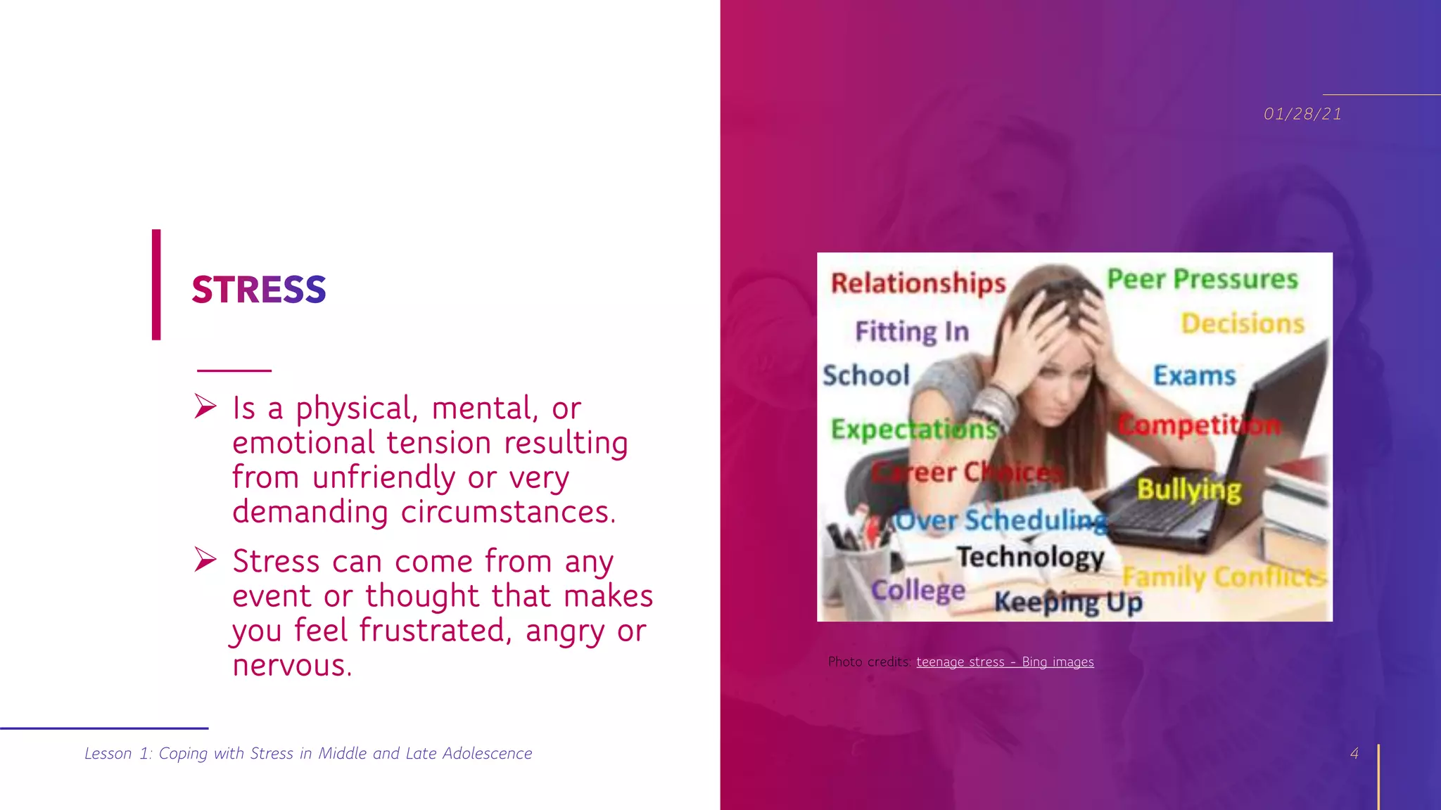 Lesson 1 coping with stress in middle and | PPTX