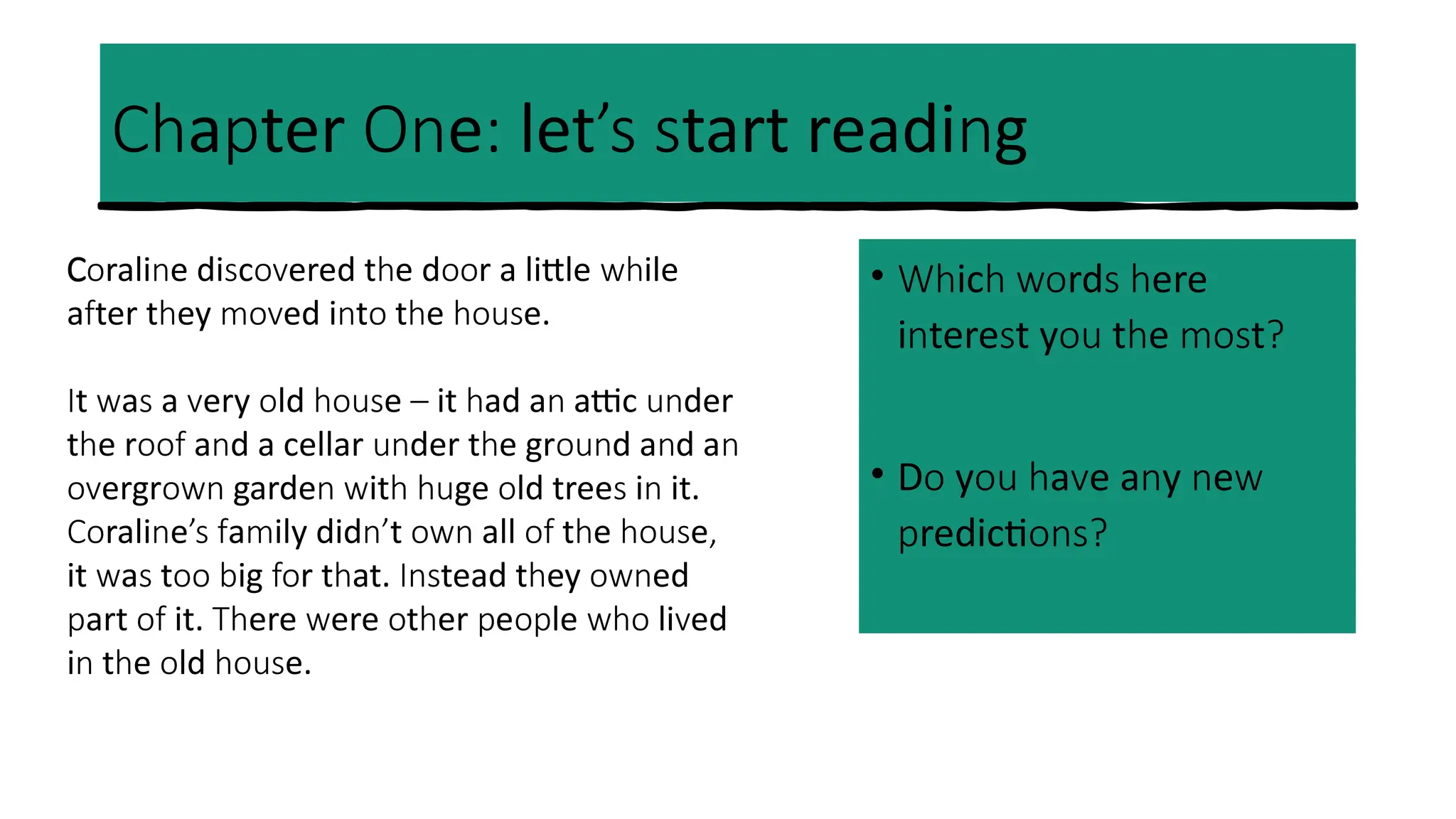 Lesson 1 Coraline (1) (4).pptx First lesson | PPTX