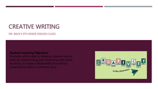 Lesson 1 creative writing | PPTX