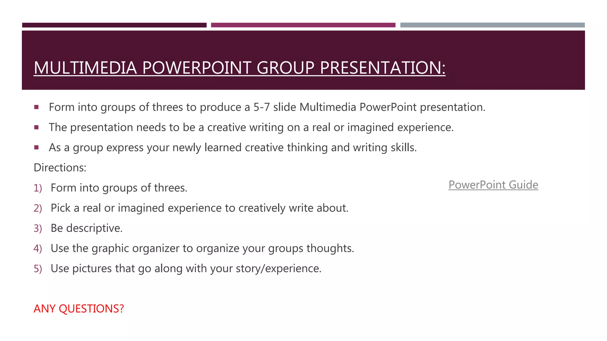 Lesson 1 creative writing | PPTX