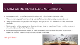 Lesson 1 creative writing | PPTX