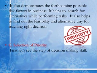 Lesson1 decision making skill | PPTX