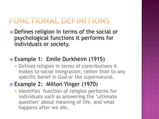 A2 Sociology: Defining Relgion | PPTX