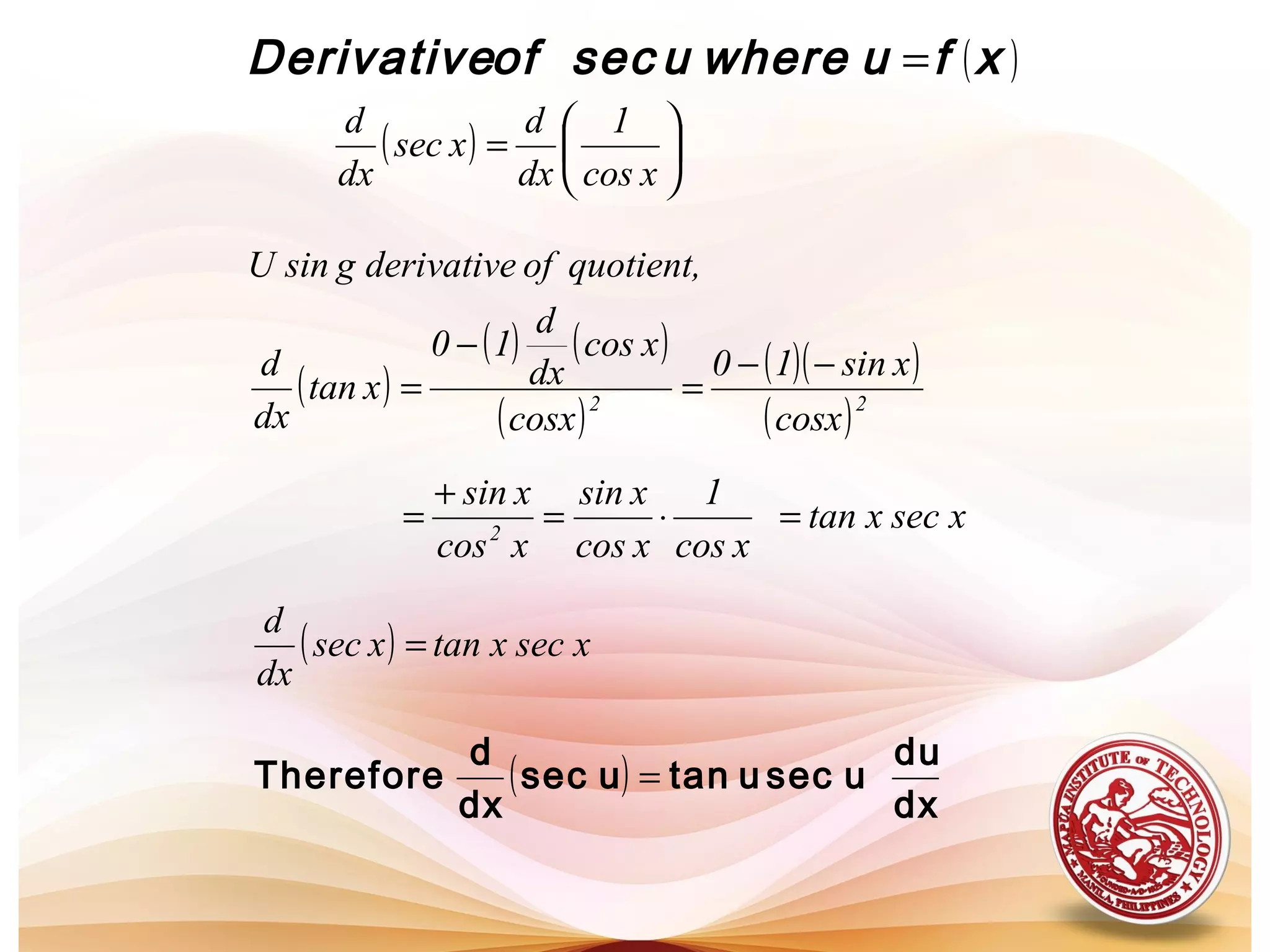 Lesson 1 derivative of trigonometric functions | PPT