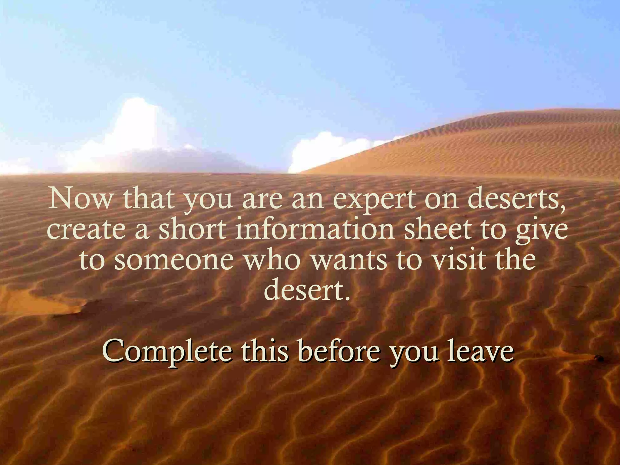 Lesson1 deserts power point | PPT | Geography | Science