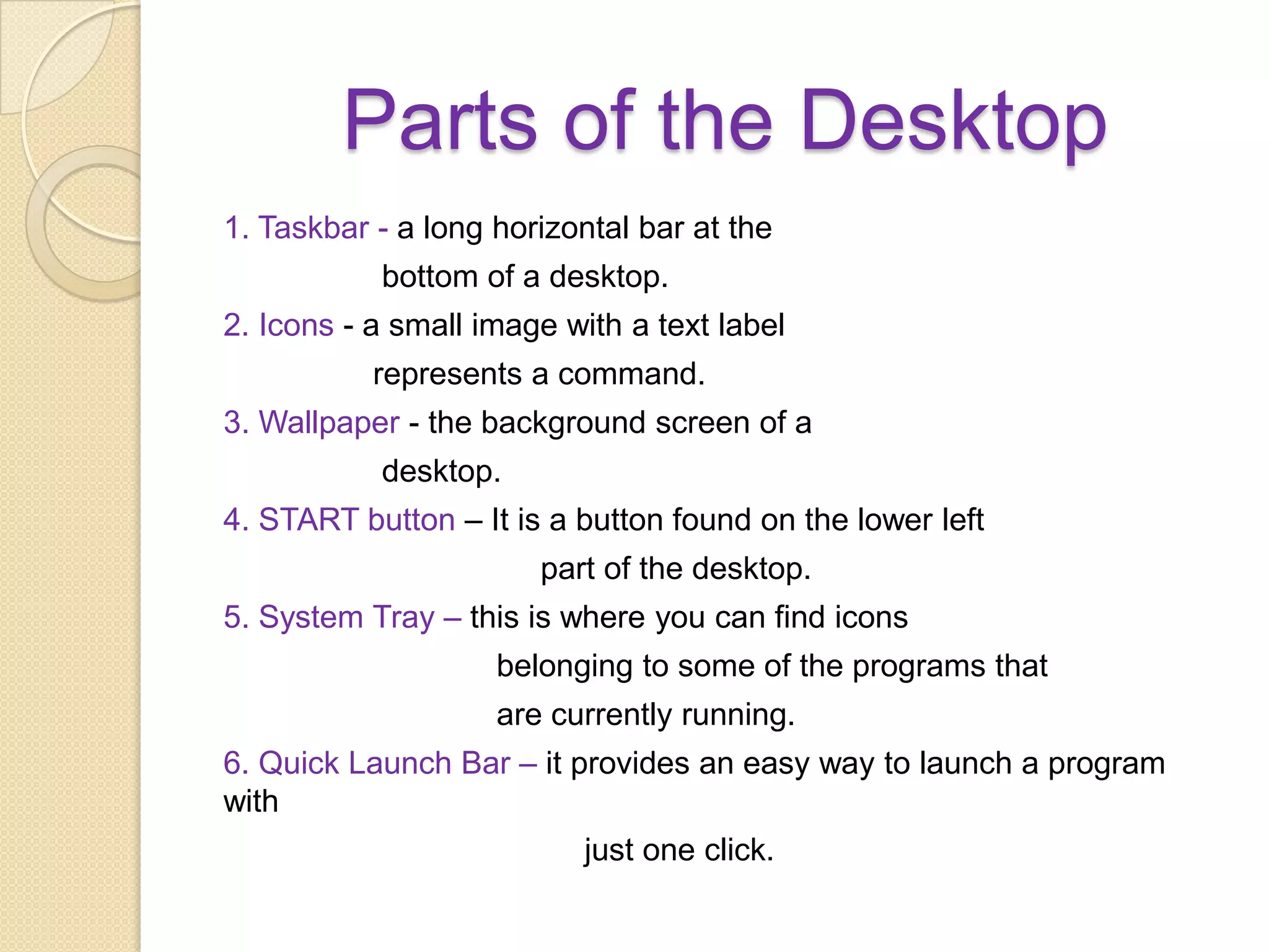 Lesson 1 desktop (grade 1) 4th qtr | PPTX
