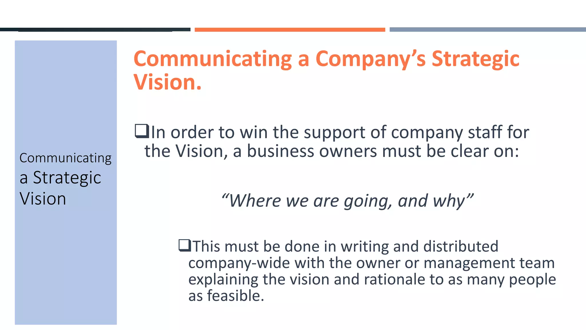 Lesson 1 developing and communicating a strategic vision | PPTX