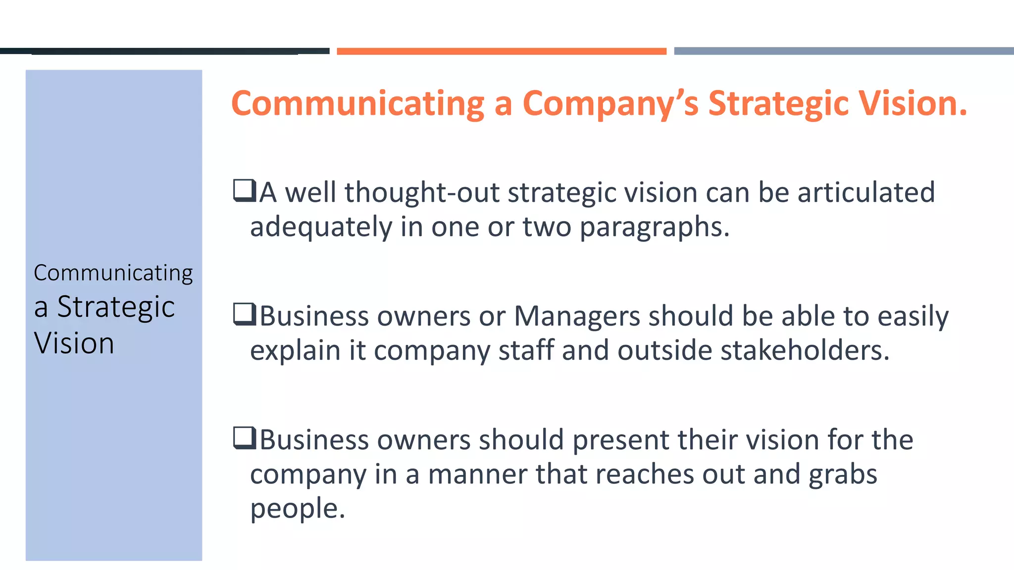Lesson 1 developing and communicating a strategic vision | PPTX