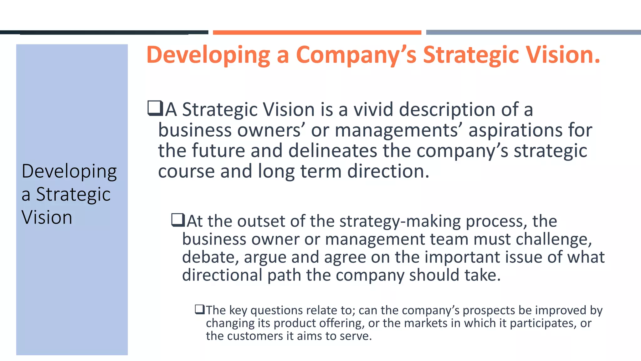 Lesson 1 developing and communicating a strategic vision | PPTX