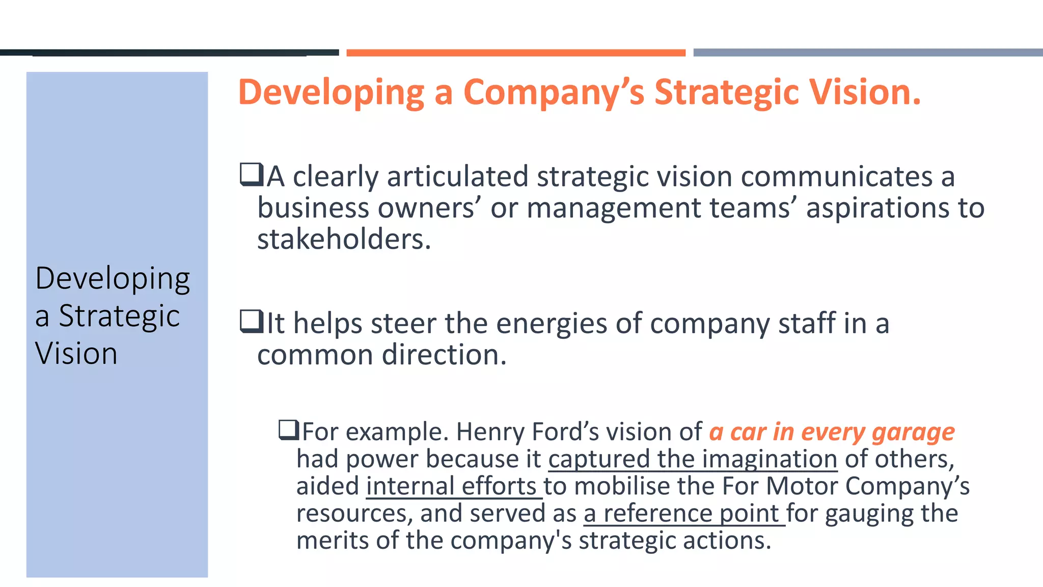 Lesson 1 developing and communicating a strategic vision | PPT