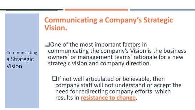 Lesson 1 developing and communicating a strategic vision | PPT