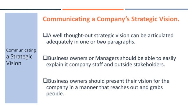 Lesson 1 developing and communicating a strategic vision | PPT