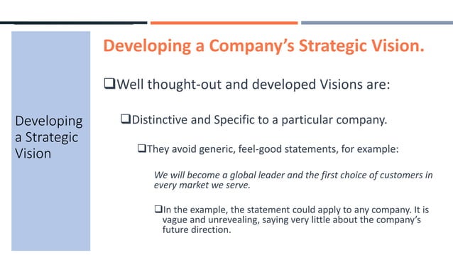 Lesson 1 developing and communicating a strategic vision | PPT