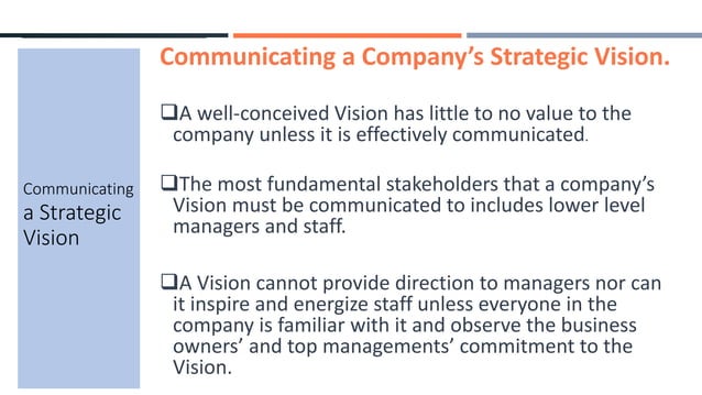 Lesson 1 developing and communicating a strategic vision | PPT
