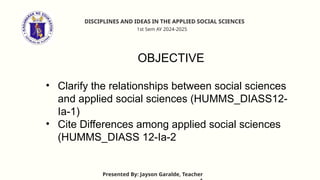 Lesson 1_ Definition of Applied Social Sciences | PPTX