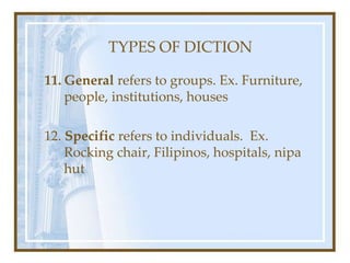 Levels & Types of Diction | PPTX