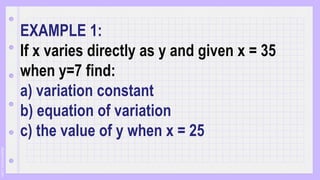LESSON 1_direct variation.Powerpoint Pres | PPTX