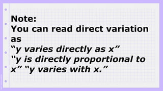 LESSON 1_direct variation.Powerpoint Pres | PPTX