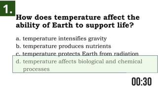 Lesson 1 Factors that makes Earth Habitable | PPTX