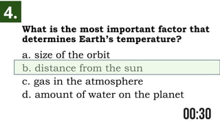 Lesson 1 Factors that makes Earth Habitable | PPTX