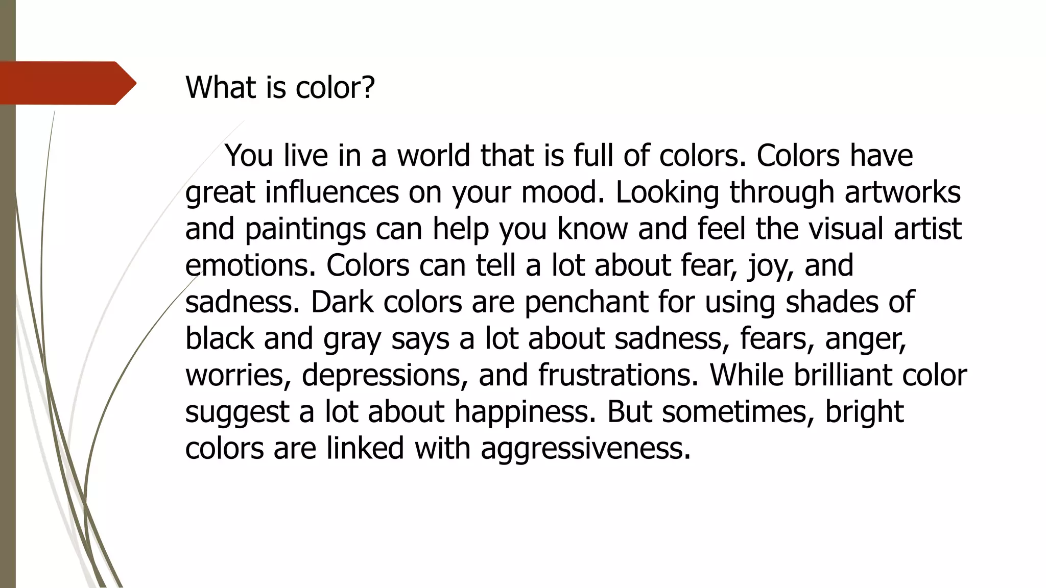 Lesson 1 elements of art color | PPT