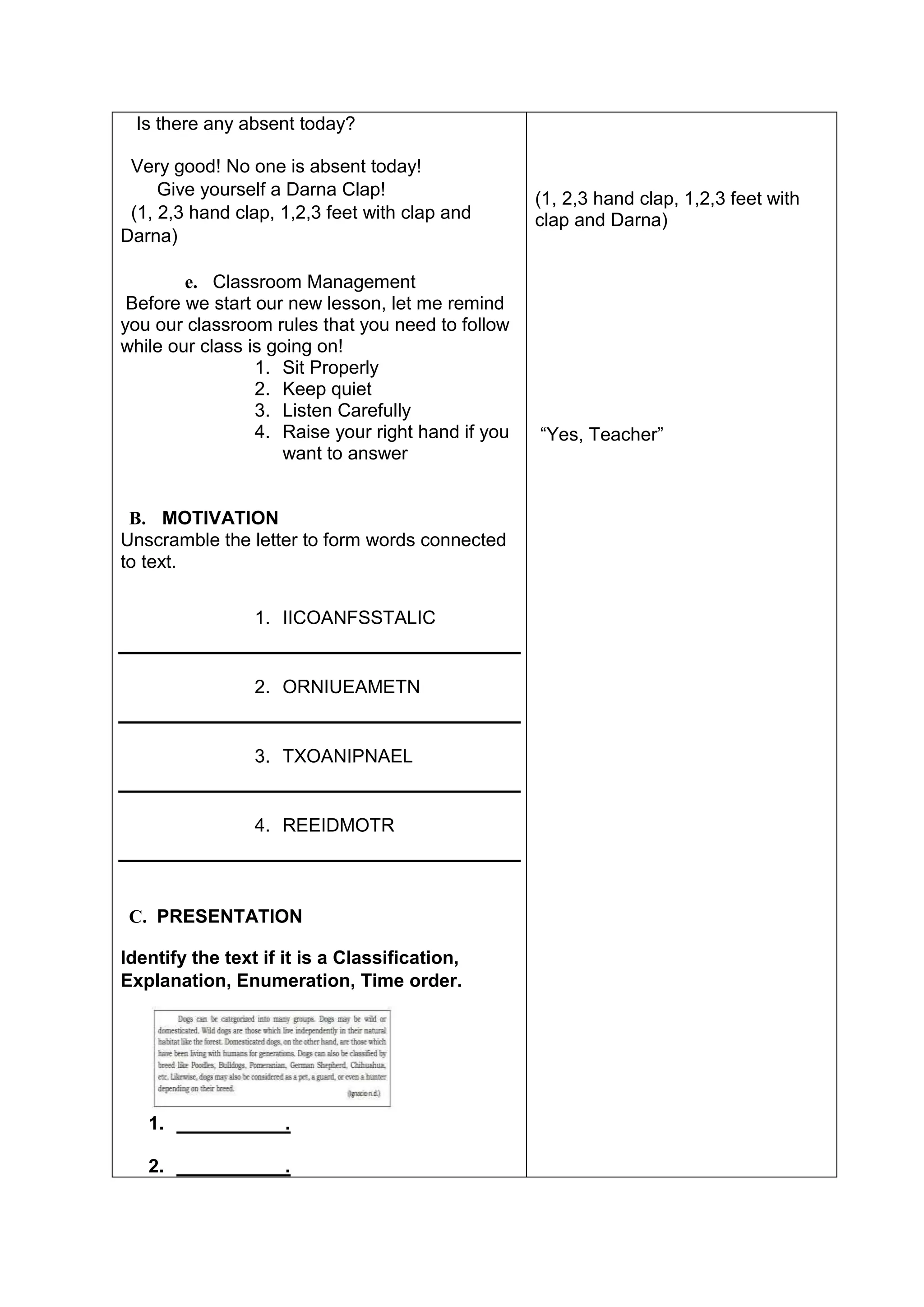 Detailed Lesson plan in English 5 Text types | DOCX