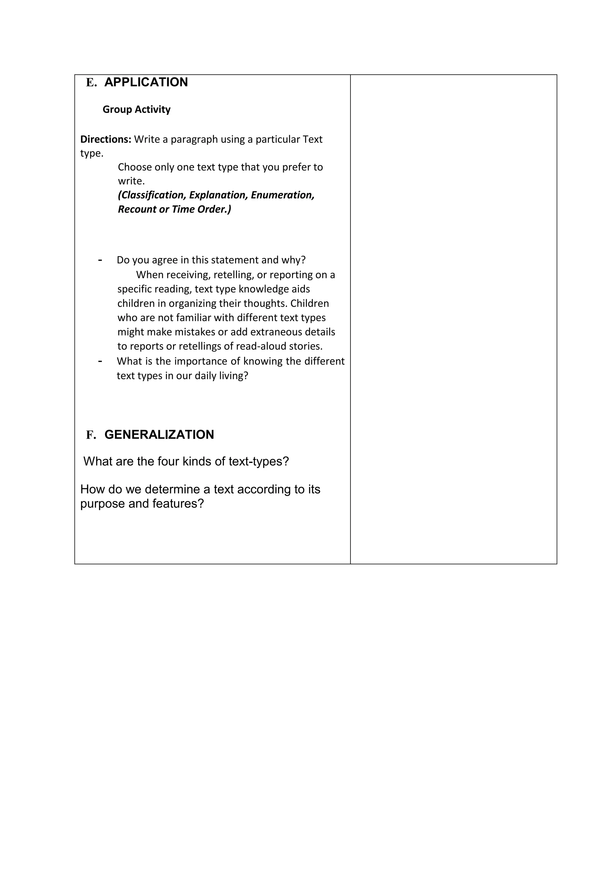 Detailed Lesson Plan In English 5 Text Types Docx