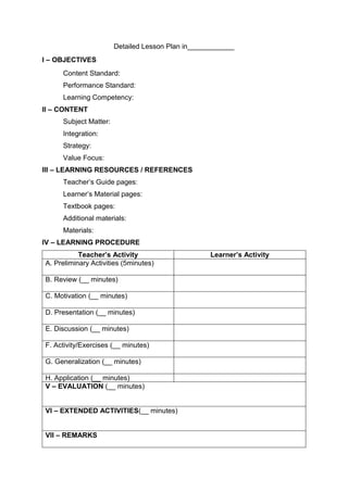 Detailed Lesson plan in English 5 Text types | DOCX