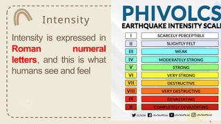 LESSON 1 EPICENTER, FOCUS, INTENSITY AND MAGNITUDE, ACTIVE AND INACTIVE ...