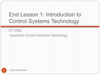 Control system basics chapter 1 with applications | PPSX