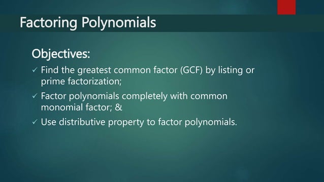 Lesson 1, Factoring Polynomials for Grade 8.pptx