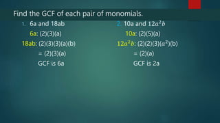 Lesson 1, Factoring Polynomials for Grade 8.pptx