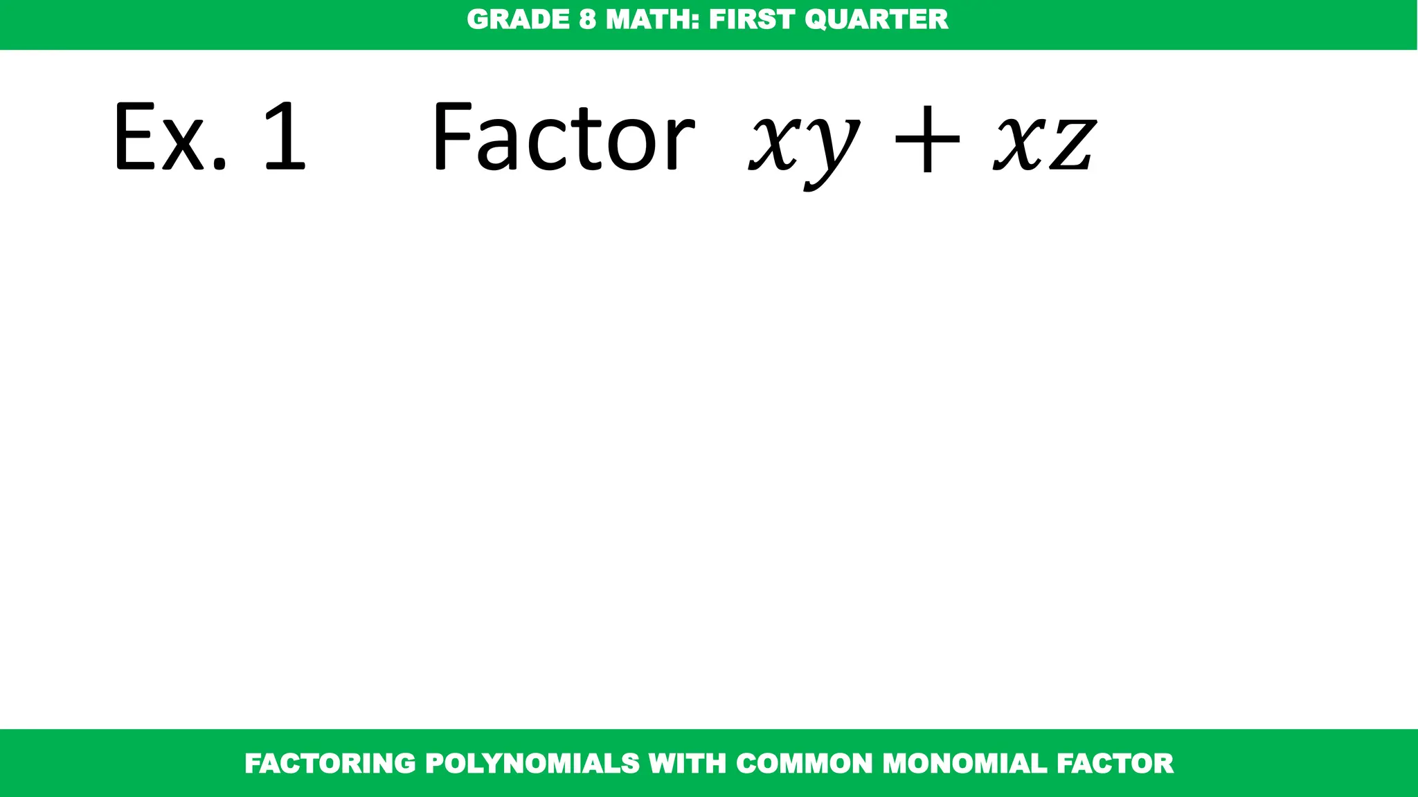 Lesson 1 Factoring Polynomials With Common Monomial Factor Pptx Technology And Computing