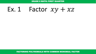 LESSON 1_FACTORING POLYNOMIALS WITH COMMON MONOMIAL FACTOR.pptx | Technology & Computing