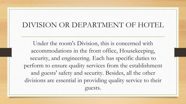 LESSON 1 (FLO) FUNDAMENTALS OF LODGING OPERATIONS.pptx | Hotels and ...